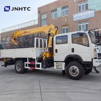 China Howo Light Mini 4*4 6 Wheeler Double Row Cab Cargo Truck With Telescopic Boom Cranes 8 ton Mounted Crane Cargo Truck for sale