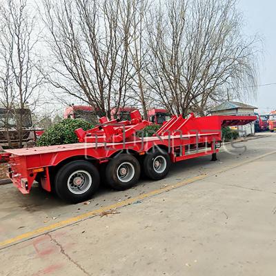 China Gooseneck Lowbed Trailer Lowboy Axle 60 Tons 4 Axles Steel Truck Trailers Low Bed Truck Trailer for sale