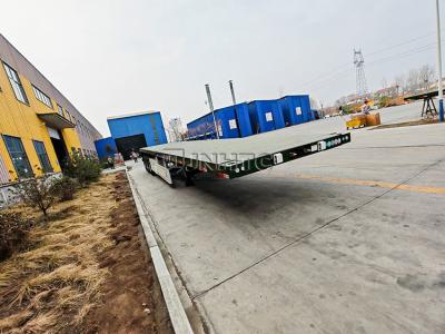 China 3 Axles 40tons Flatbed Semi Trailer 20ft 40ft Containers for sale