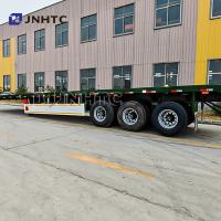 China 3 Axles 40tons Flatbed Semi Trailer 20ft 40ft Containers for sale