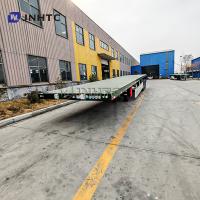 China 3 Axles 40tons Flatbed Semi Trailer 20ft 40ft Containers for sale