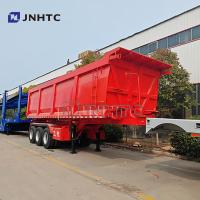 China Hydraulic Dump Tipper Trailer 3 Axle Semi Trailer For Construction Waste / Sand Transport for sale