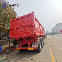 China Hydraulic Dump Tipper Trailer 3 Axle Semi Trailer For Construction Waste / Sand Transport for sale