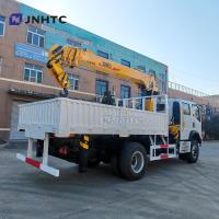 China Howo Mini 4*4 6 Wheeler Double Row Cab Cargo Truck With Telescopic Boom Crane Truck for sale
