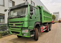 China Green Dump Mining Tipper Trucks / Heavy Dump Truck Steel Framed Structure for sale