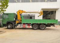 China 12T 6x4 Chassis Truck Mounted Boom Crane Of Sinotruk Howo7 Green Color for sale