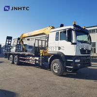 China New HOWO TX380 6x4 12T Flatbed Dropside Capacity Cargo Transporting Truck Straight Arm Boom Crane Trucks for Sale for sale