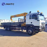 China New HOWO TX380 6x4 12T Flatbed Dropside Capacity Cargo Transporting Truck Straight Arm Boom Crane Trucks for Sale for sale