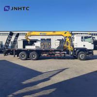China New HOWO TX380 6x4 12T Flatbed Dropside Capacity Cargo Transporting Truck Straight Arm Boom Crane Trucks for Sale for sale