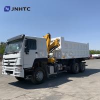China Sinotruk Howo 6x4 371hp Dump Trucks with Crane 10 Ton Singapore Truck Mounted Telescopic Boom Crane for sale
