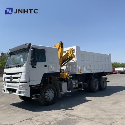 China Sinotruk Howo 6x4 371hp Dump Trucks with Crane 10 Ton Singapore Truck Mounted Telescopic Boom Crane for sale