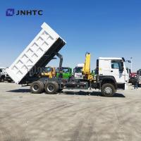 China Sinotruk Howo 6x4 371hp Dump Trucks with Crane 10 Ton Singapore Truck Mounted Telescopic Boom Crane for sale