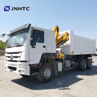 China Sinotruk Howo 6x4 371hp Dump Trucks with Crane 10 Ton Singapore Truck Mounted Telescopic Boom Crane for sale