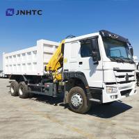 China Sinotruk Howo 6x4 371hp Dump Trucks with Crane 10 Ton Singapore Truck Mounted Telescopic Boom Crane for sale