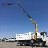 China Sinotruk Howo 6x4 371hp Dump Trucks with Crane 10 Ton Singapore Truck Mounted Telescopic Boom Crane for sale