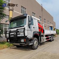 China Howo Fence Cargo Truck 10Tons Folding Crane 6X6 10 Wheels 340hp For Sale for sale