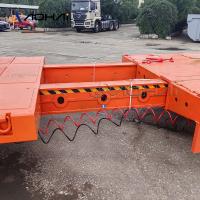 China 7-axle Stretchable Liftable 70-ton Gooseneck Low Flatbed Semi-trailer with Hydraulic Tailboard for sale