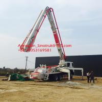 China High Durability Sinotruk Concrete Pumping Equipment With 53 Meters Arms for sale
