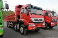 China SINOTRUK SWZ 8x4 Sand Tipper Truck Special In Red Color HF12 Front Axles For 55 Ton for sale