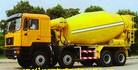 China Diesel 8 X 4 Sinotruk STEYR Concrete Mixer Truck 336hp And 8 Cbm In Red Color for sale