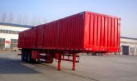 China Red 3 Axles Heavy Duty Semi Trailers Steel Box Van Trailer 40 Ton Max Payload Heavy Duty Semi Trailers for sale