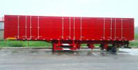 China Red 3 Axles Heavy Duty Semi Trailers Steel Box Van Trailer 40 Ton Max Payload Heavy Duty Semi Trailers for sale