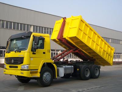 China HOWO 6X4 Carriage Removable Garbage Collection Truck Yellow Color 290/336/371hp for sale