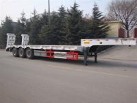 China 13000M 3 Alxes Lowbed Heavy Duty Semi Trailers 50-60T 12 Tires With 2 Legs for sale