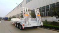 China 13000M 3 Alxes Lowbed Heavy Duty Semi Trailers 50-60T 12 Tires With 2 Legs for sale