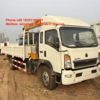 China 5T Truck Mount Crane Of Sinotruk Howo With Xcmg Crane 4x2 6 Wheels With 10T Cargo Box for sale