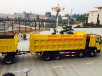 China 3axles 50-60T load capacity 12wheels dump trailer with 2Jost legs for sale