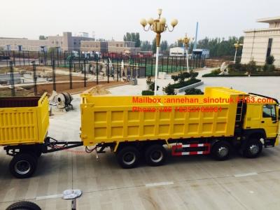 China 3axles 50-60T load capacity 12wheels dump trailer with 2Jost legs for sale