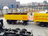China 3axles 50-60T load capacity 12wheels dump trailer with 2Jost legs for sale