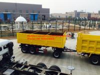 China 3axles 50-60T load capacity 12wheels dump trailer with 2Jost legs for sale