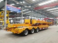 China 100T Low Bed Heavy Duty Semi Trailers / 3 Axle Lowboy Trailer In Mechanical Suspension for sale