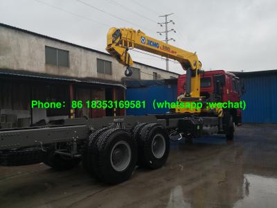 China Sinotruk Xcmg 10T Stright Arm Truck Mounted Crane With 7000MM Cargo Box Euro2 LHD for sale