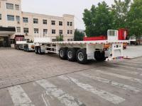 China Q235 Steel 100T Low Bed Heavy Duty Semi Trailers In Mechanical Suspension for sale