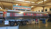 China 3 Axle Aluminium  White Color Heavy Duty Semi Trailers 45000L Oil Tank Trailer for sale