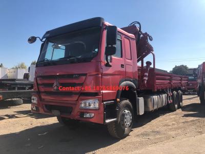 China 450hp 6*4 Heavy Cargo Truck 12T Telescoping Boom Mounted Crane for sale