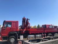 China 450hp 6*4 Heavy Cargo Truck 12T Telescoping Boom Mounted Crane for sale