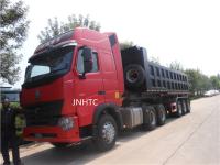 China Hydraulic Tri Axle Rear Tipping Dump Trailer Truck With Hyva Hydraulic Cylinder for sale