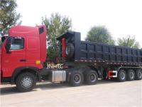 China Hydraulic Tri Axle Rear Tipping Dump Trailer Truck With Hyva Hydraulic Cylinder for sale