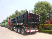 China Hydraulic Tri Axle Rear Tipping Dump Trailer Truck With Hyva Hydraulic Cylinder for sale