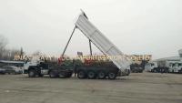 China Four Axles 50 Tons 40cbm Self Tipping Dump Truck Rear Semi Tipper Trailer for sale