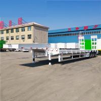 China 3 Axle 4 Axle 100 tons Low Bed Semi Trailer For Wheel Loder Excavator Transport for sale