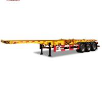 China 3 Axle 20ft 40ft Flat Bed Container Semi Trailer Gooseneck Container trailer for sale