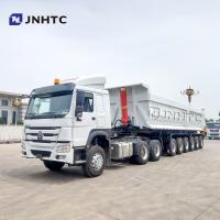 China Four Axle 80 Tons Carrying Gravel Dumper Trailer U Shape for sale
