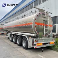 China Used 3 Axles 45000 Liters Fuel Tanker Truck Trailer Carbon Steel / Aluminum for sale