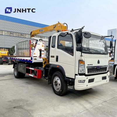 China Sinotruk HOWO 4x2 3-12TON Light Flatbed Cargo Wrecker Crane Truck for sale