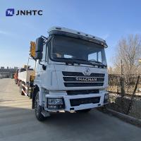 China Flatbed Dropside Cargo Truck Mounted Crane Shacman F3000 6x4 for sale
